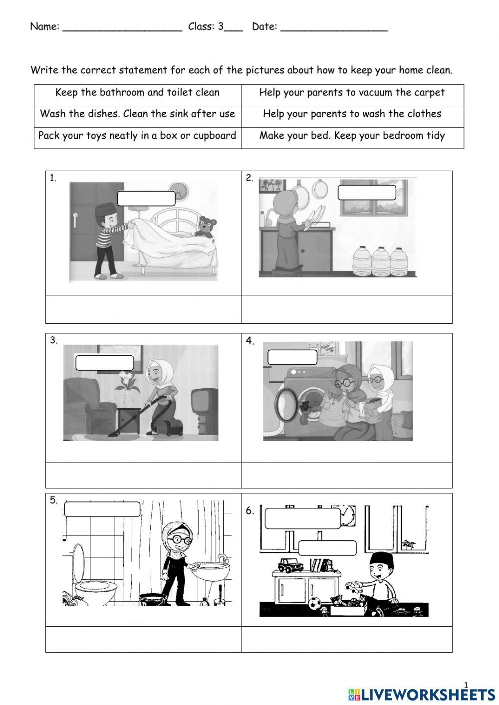 year 3 science how to keep your home clean online exercise for | Live ...