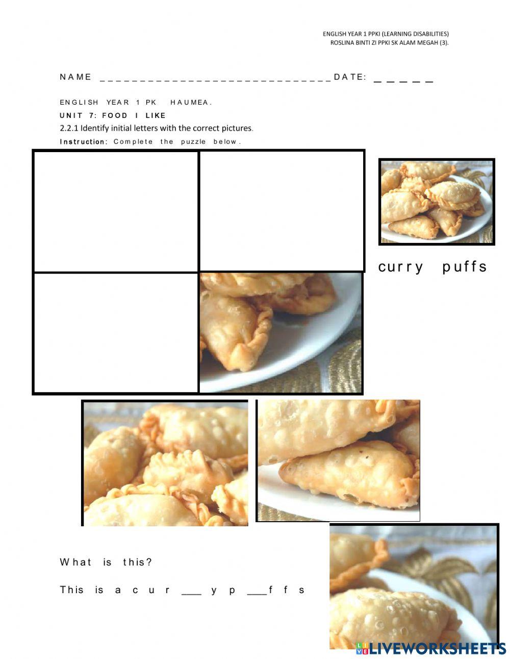Curry puffs 1356696 | ROSLINA BINTI ZI | Live Worksheets