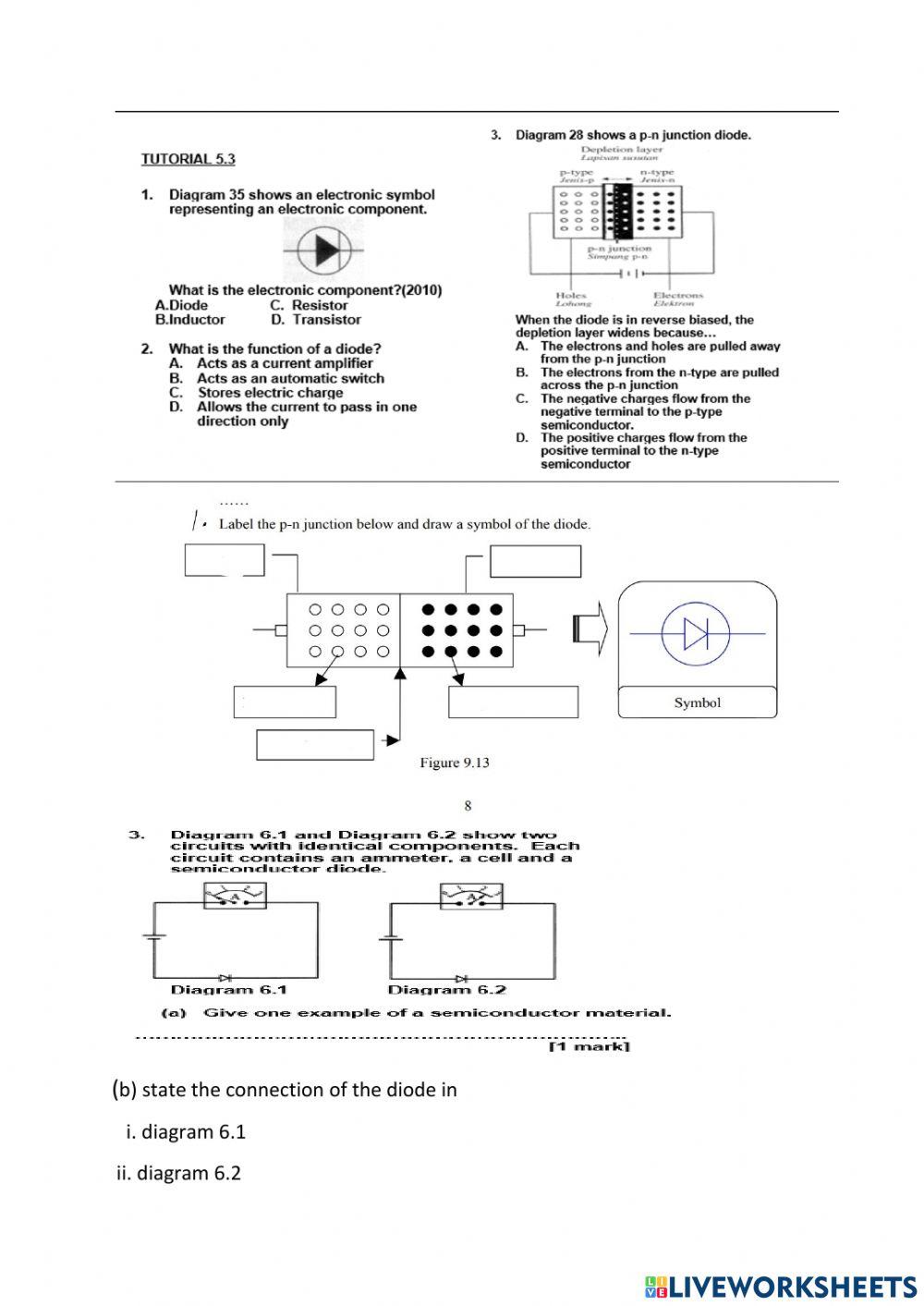 semiconductor diode. online exercise for | Live Worksheets