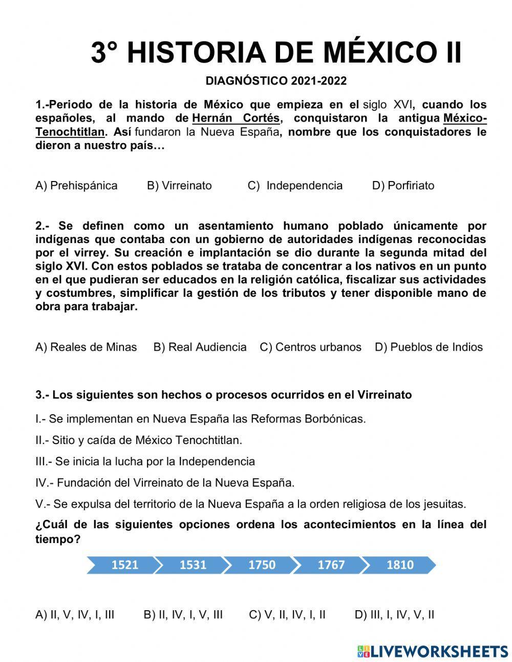 1357363 | Examen diagnóstico de historia 3
