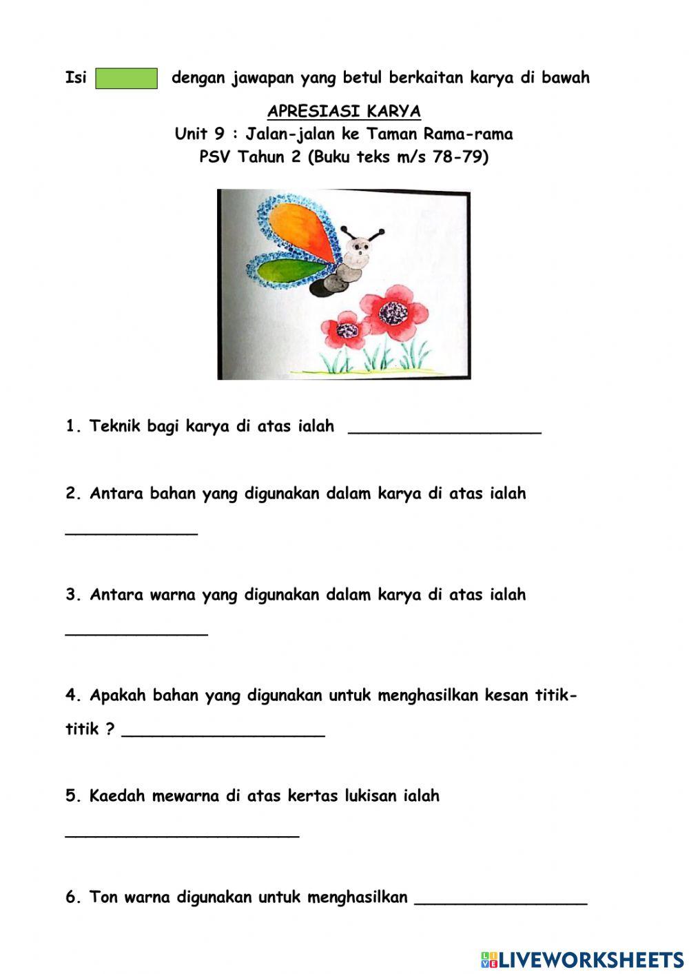 PSV Tahun 2 Uni… | Free Interactive Worksheets | 3850626