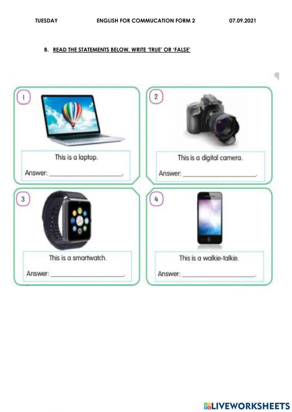 Gadgets 1357700 | munisobri | Live Worksheets