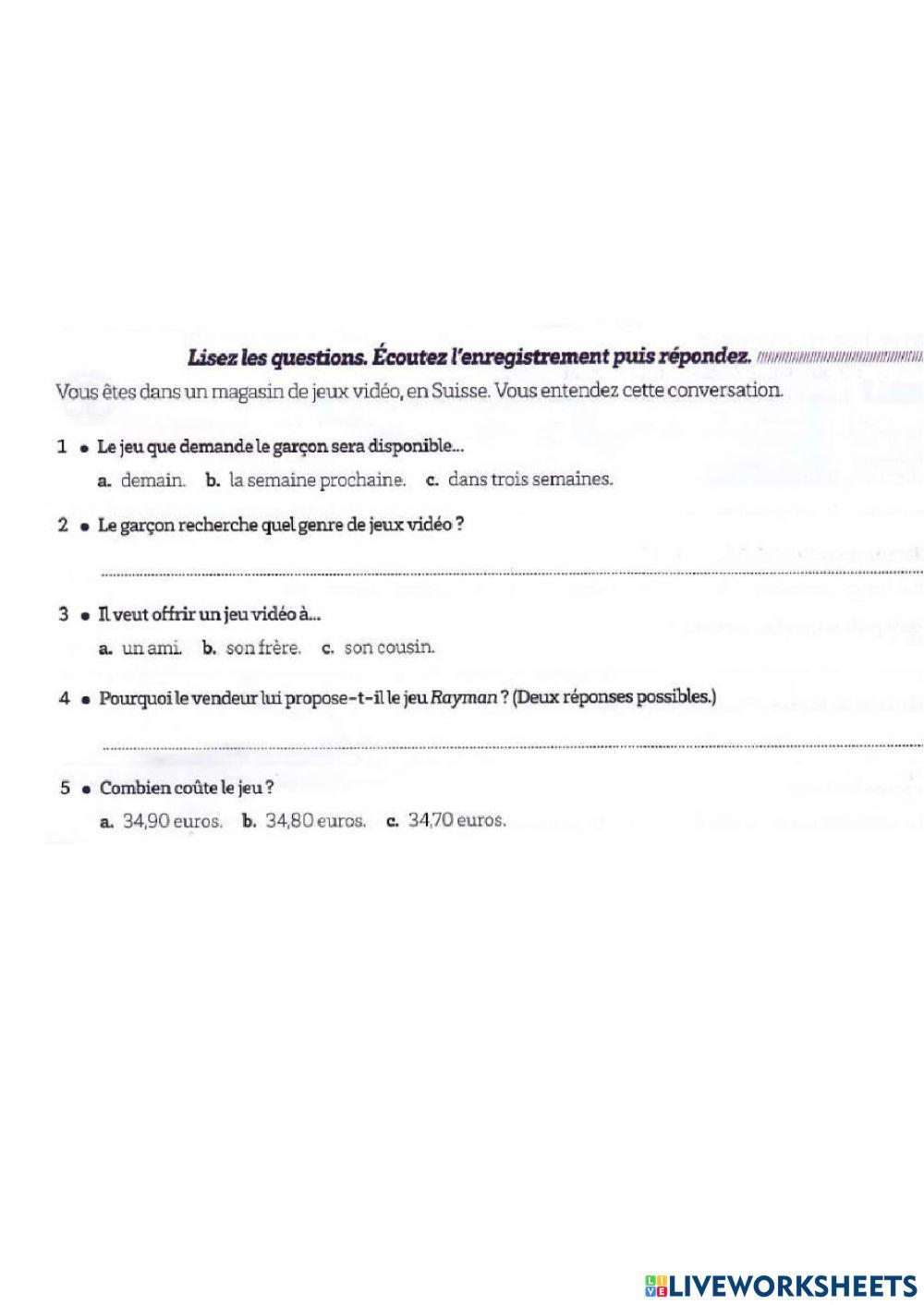 Co, delf A2 | Free Interactive Worksheets | 1358076