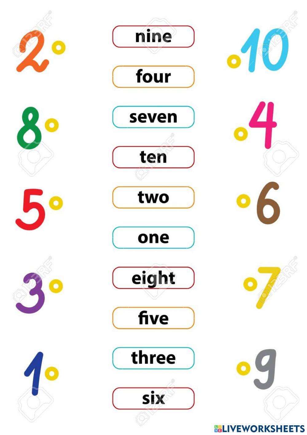 Match online exercise for 3 | Live Worksheets