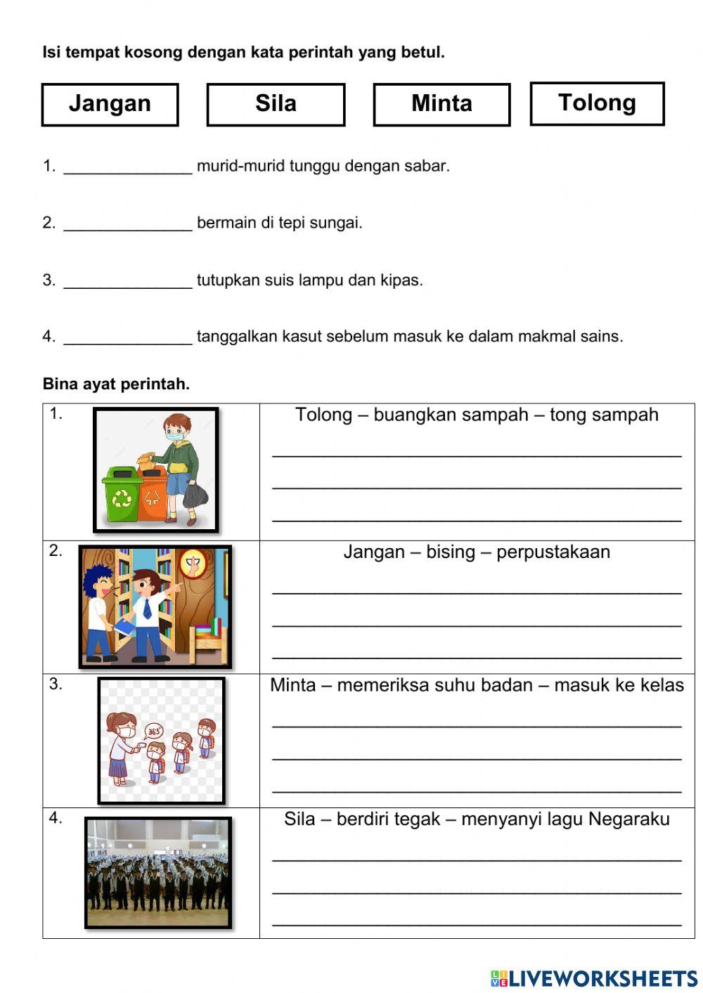 Kata Perintah | Free Interactive Worksheets | 1358596