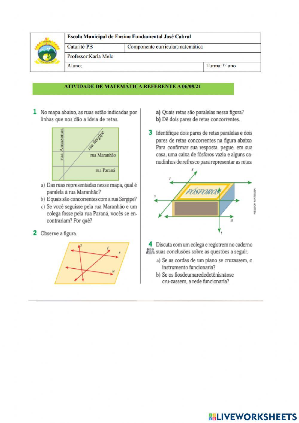 Retas activity | Live Worksheets
