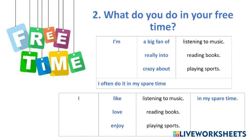Speaking - hobbies interactive worksheet | Live Worksheets