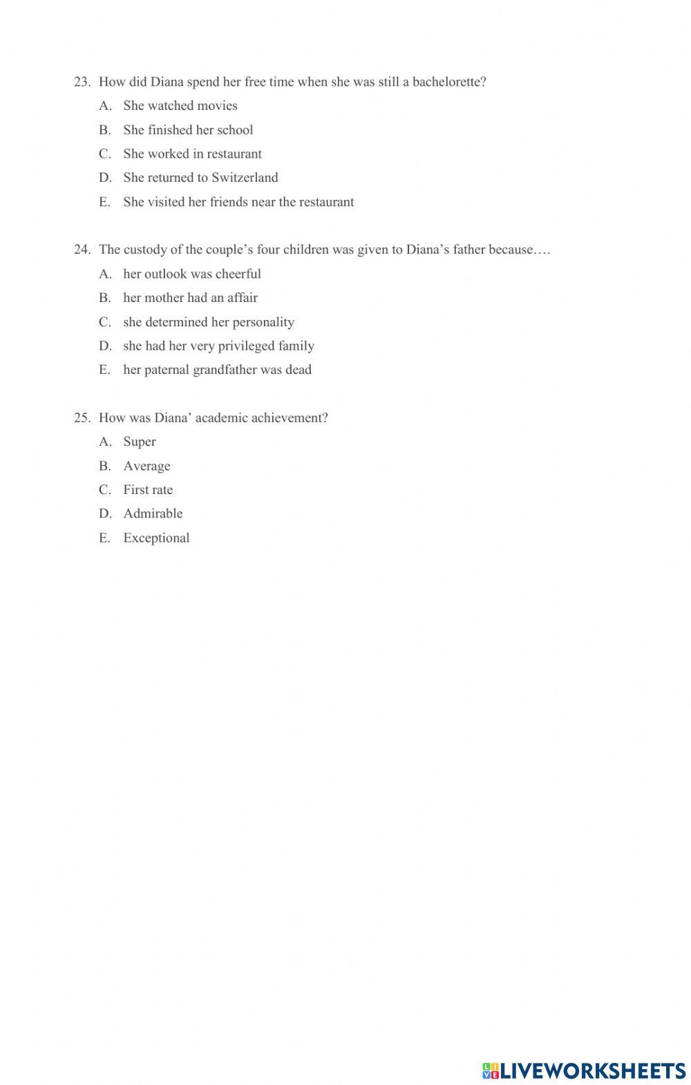 The Daily Assesment Of Recount Text (Biography) online exercise for ...