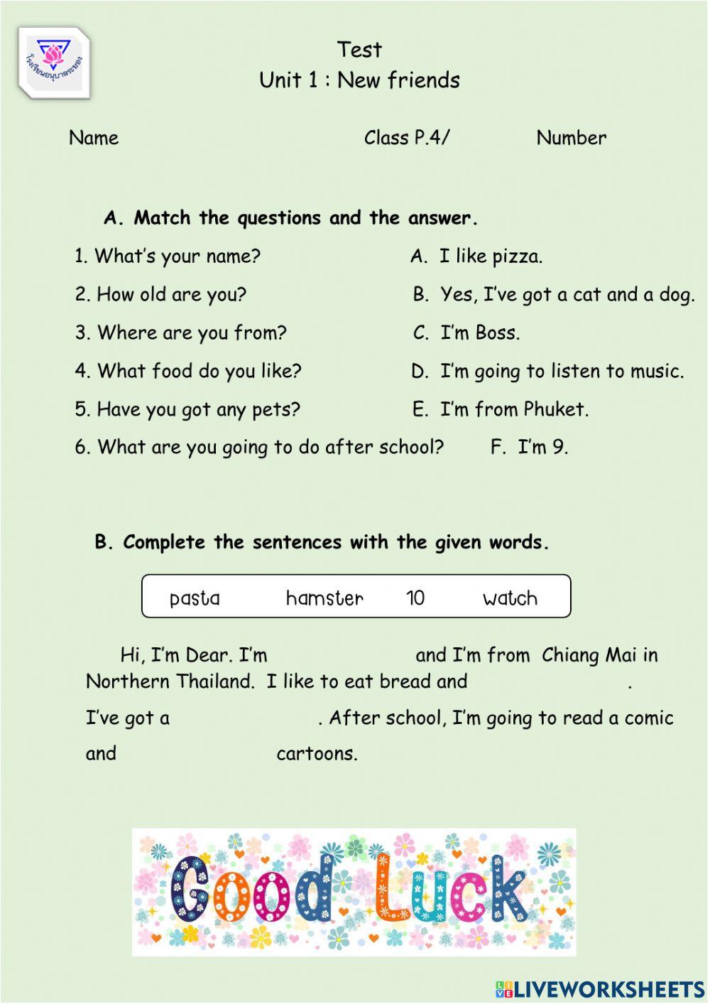 1360270 | New friends | KUNJATONG | LiveWorksheets