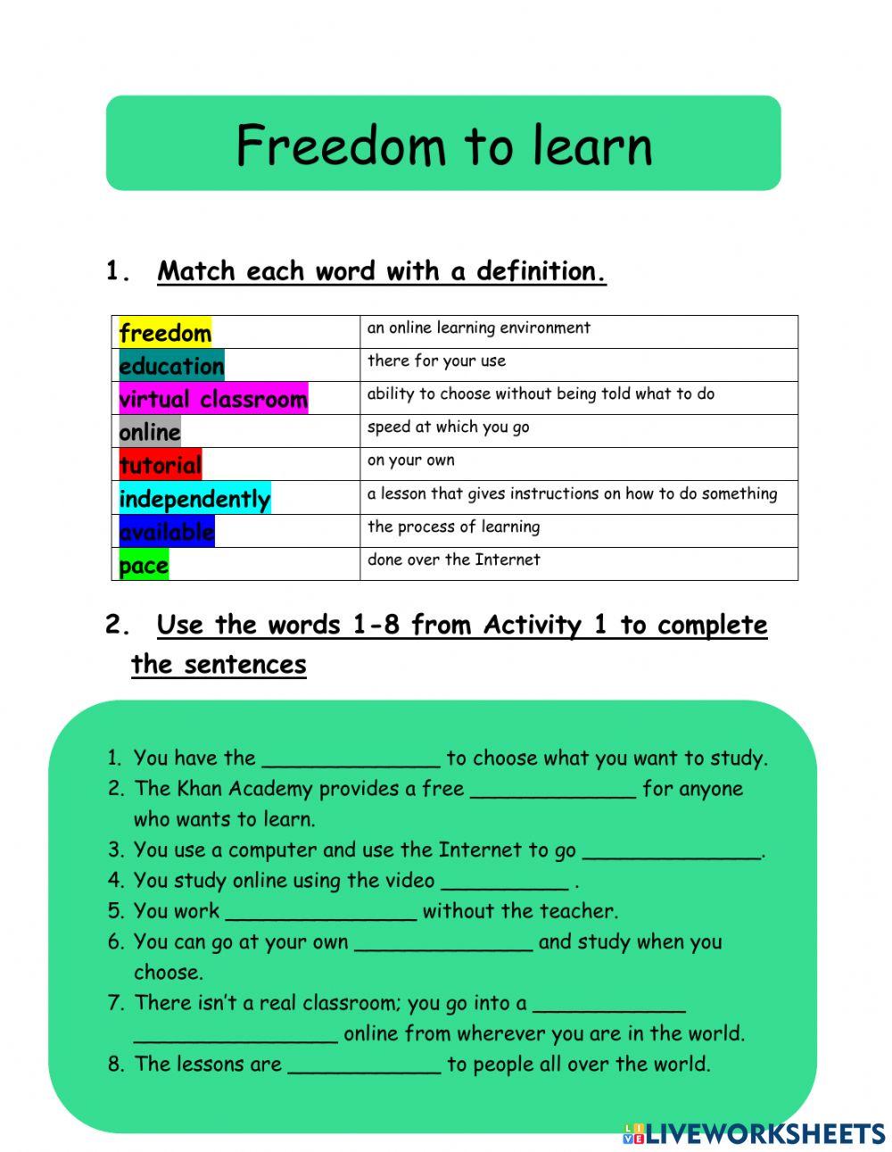 Education: Khan Academy worksheet | Live Worksheets