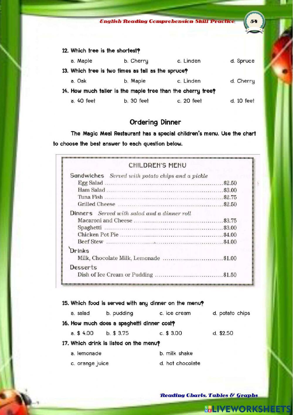 Graph Post-test worksheet | Live Worksheets