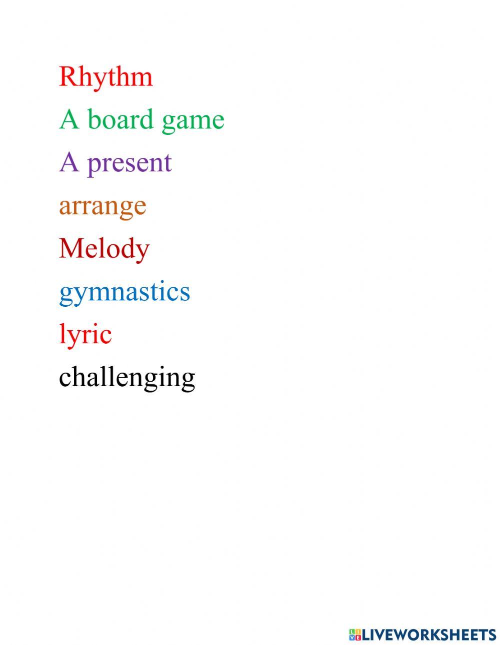 English 7 Unit 1 Vocab | Hao Nguyen | Live Worksheets