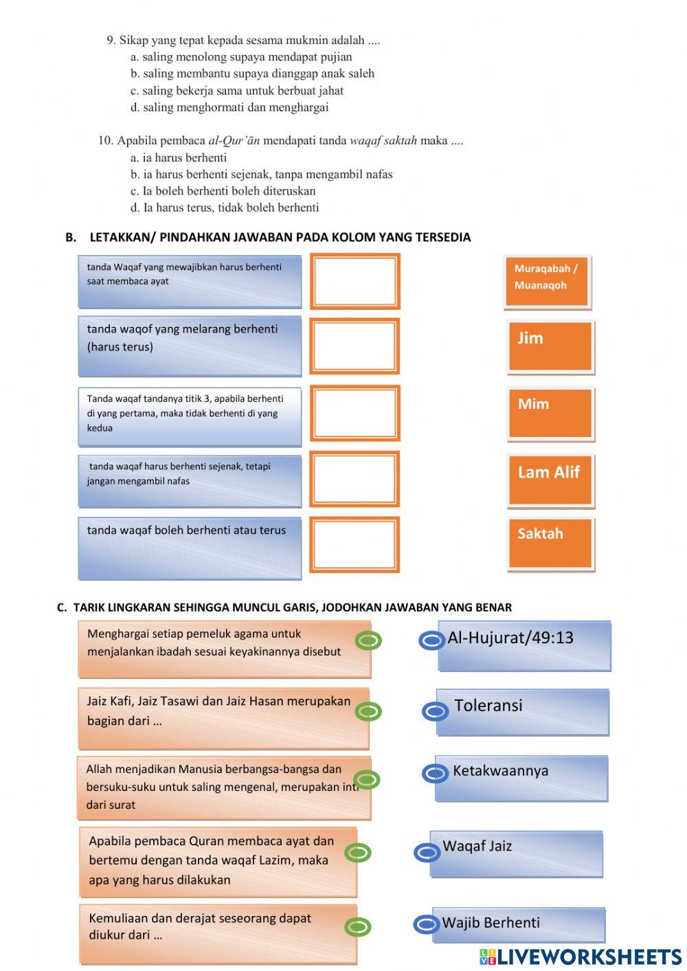 Toleransi berag… | Free Interactive Worksheets | 1361059