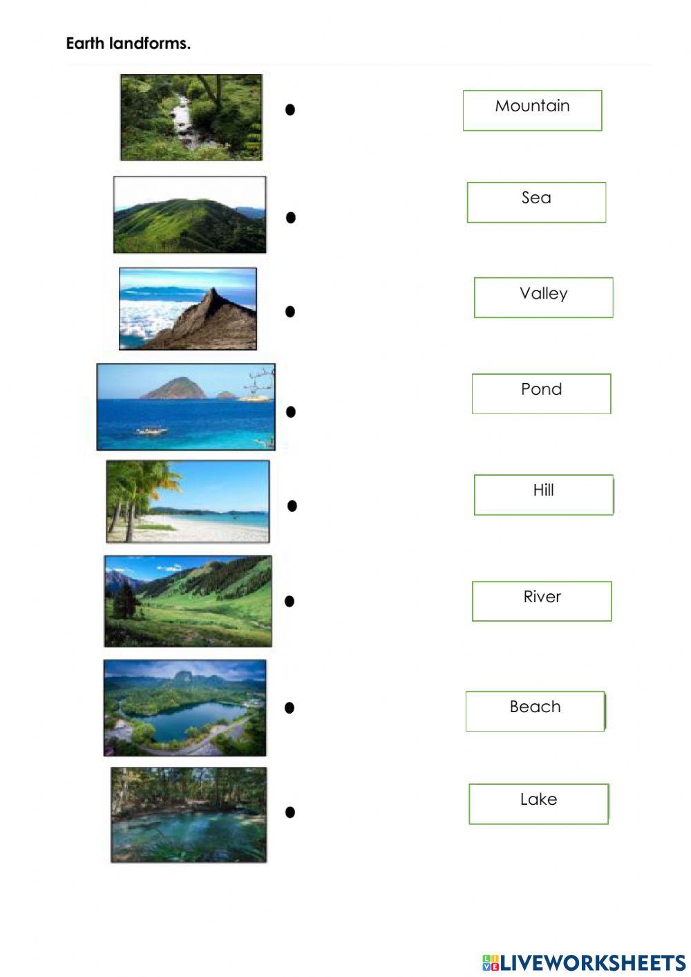EARTH LANDFORMS online exercise for | Live Worksheets EARTH LANDFORMS online exercise for | Live Worksheets