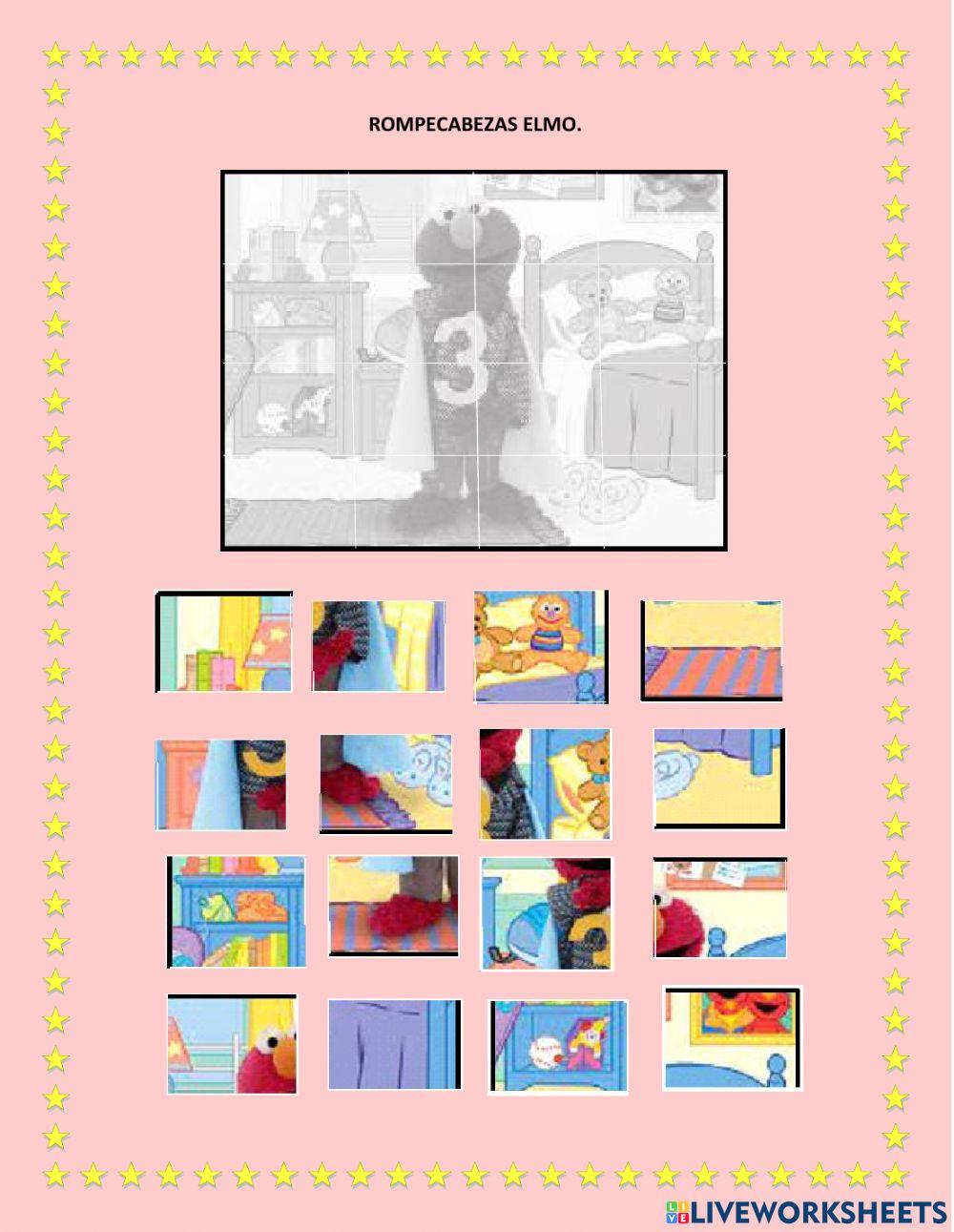 Rompecabezas Elmo 4 worksheet | Live Worksheets