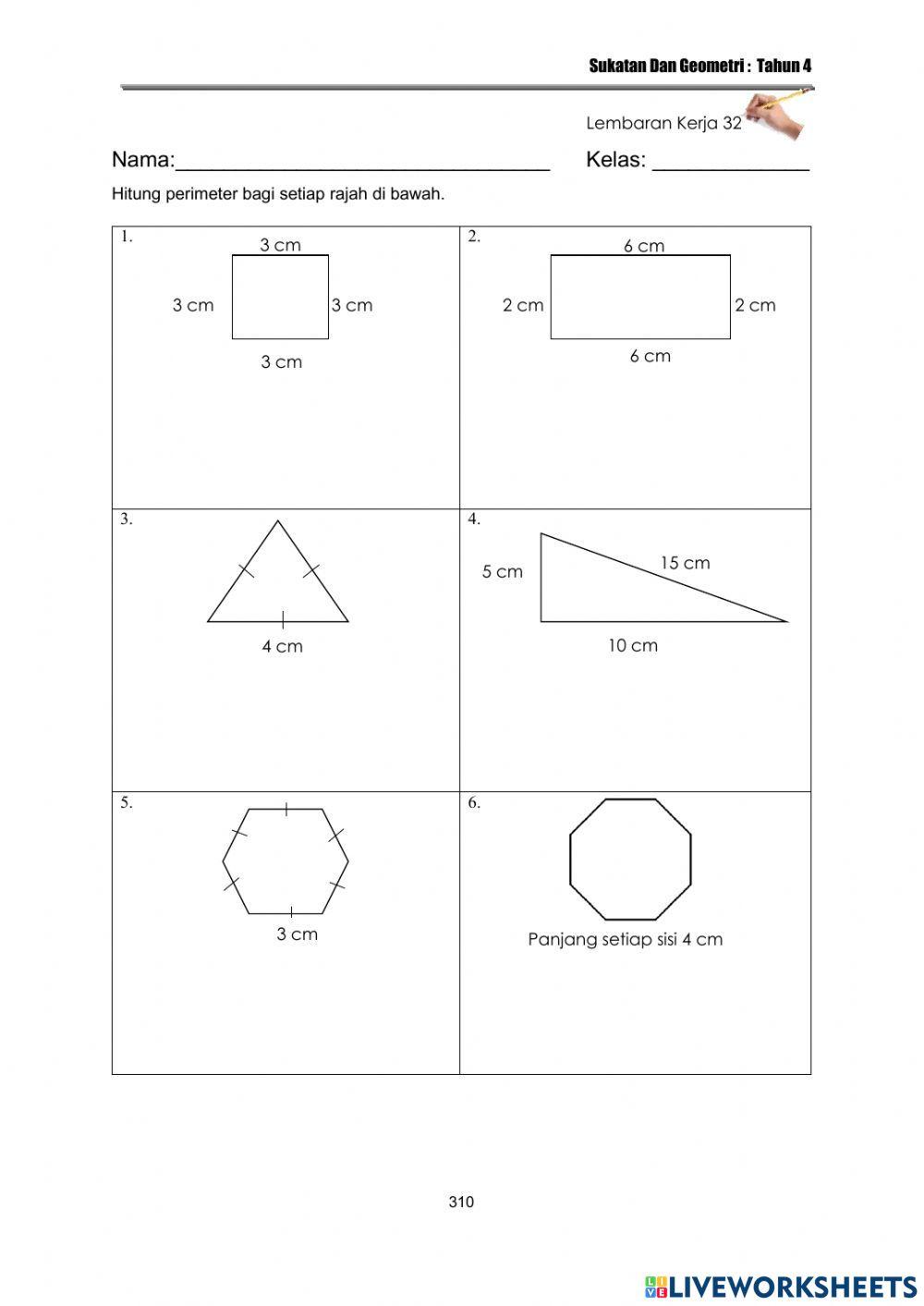 MT T4 - perimeter worksheet | Live Worksheets
