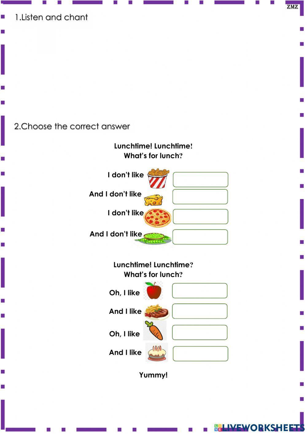 Lets chant worksheet | Live Worksheets