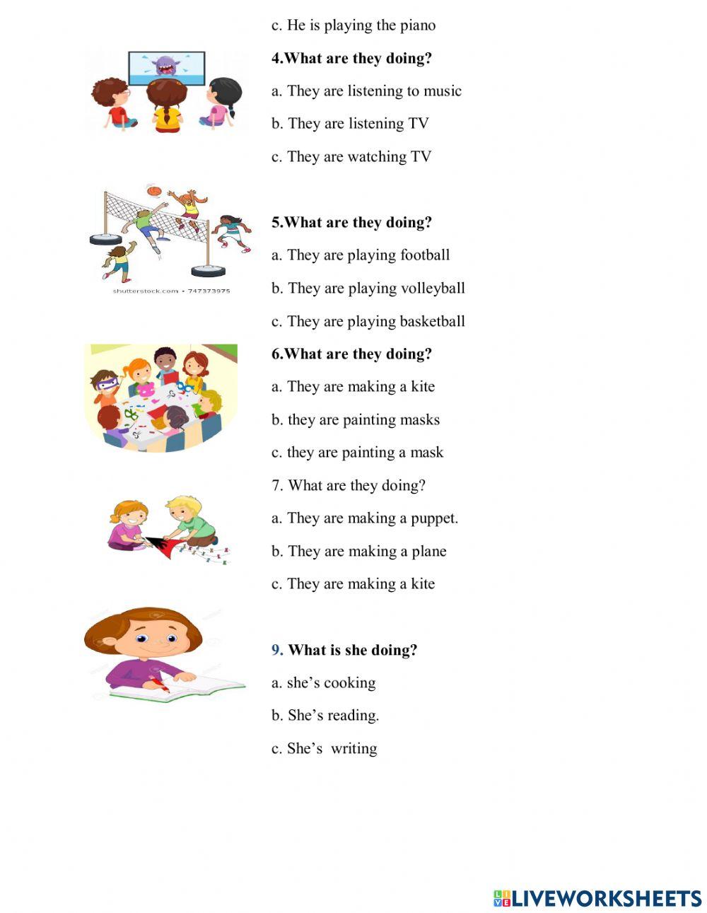 What are they doing interactive activity for 4 | Live Worksheets