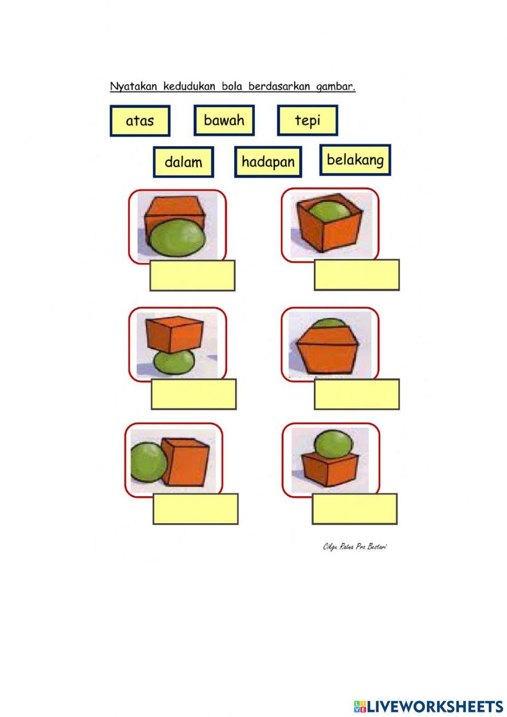 Kedudukan dalam ruang interactive worksheet | Live Worksheets