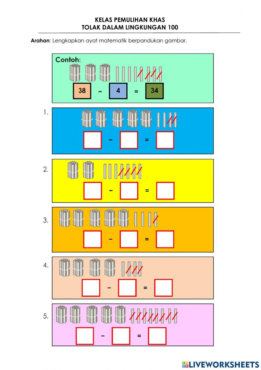Tolak Dalam Lingkungan 100 free exercise | Live Worksheets