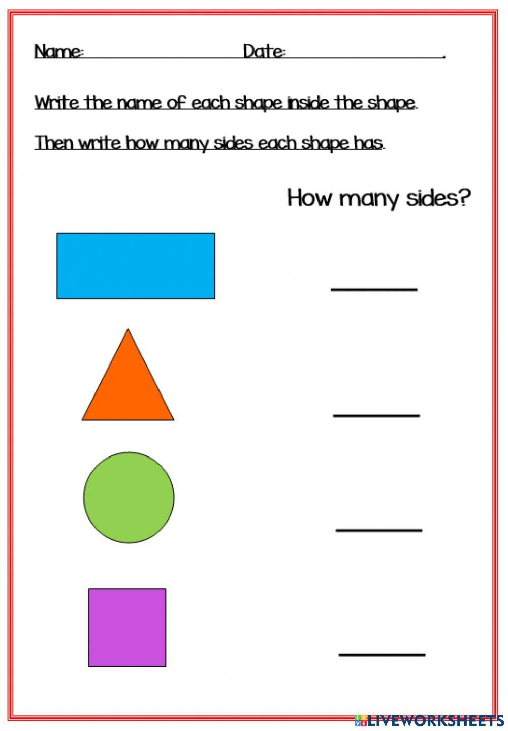 Shape exercise for grade 3 | Live Worksheets