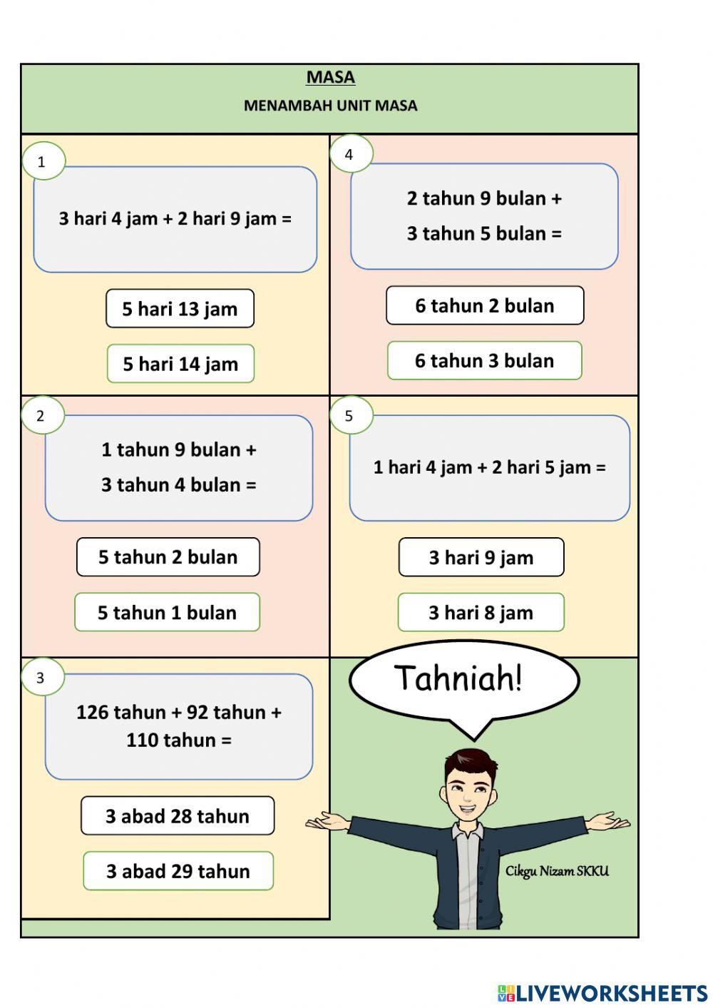Matematik Tahun 4 interactive activity for Tahun 4 | Live Worksheets