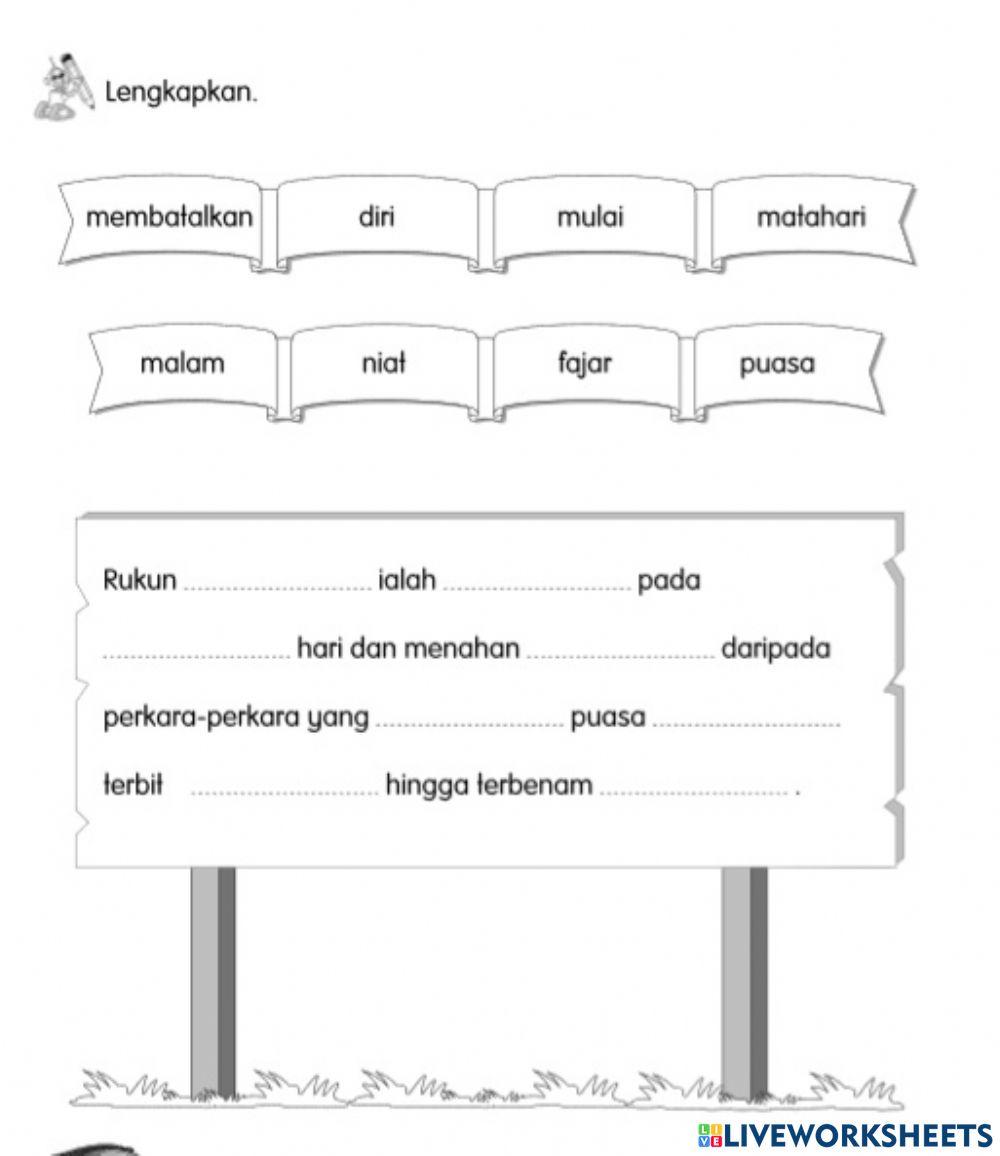 Rukun puasa interactive worksheet | Live Worksheets