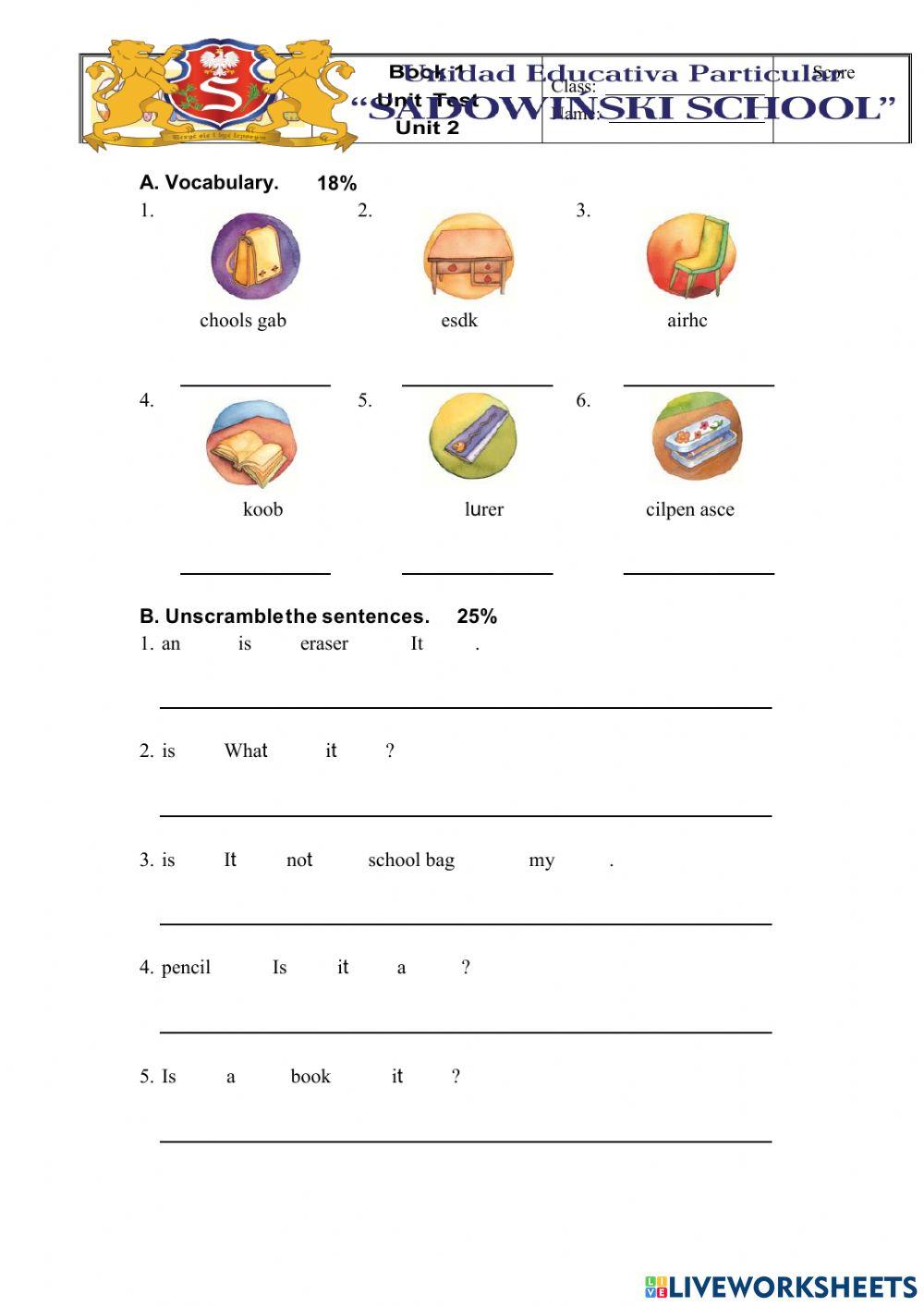 Sumativa 2do worksheet | Live Worksheets