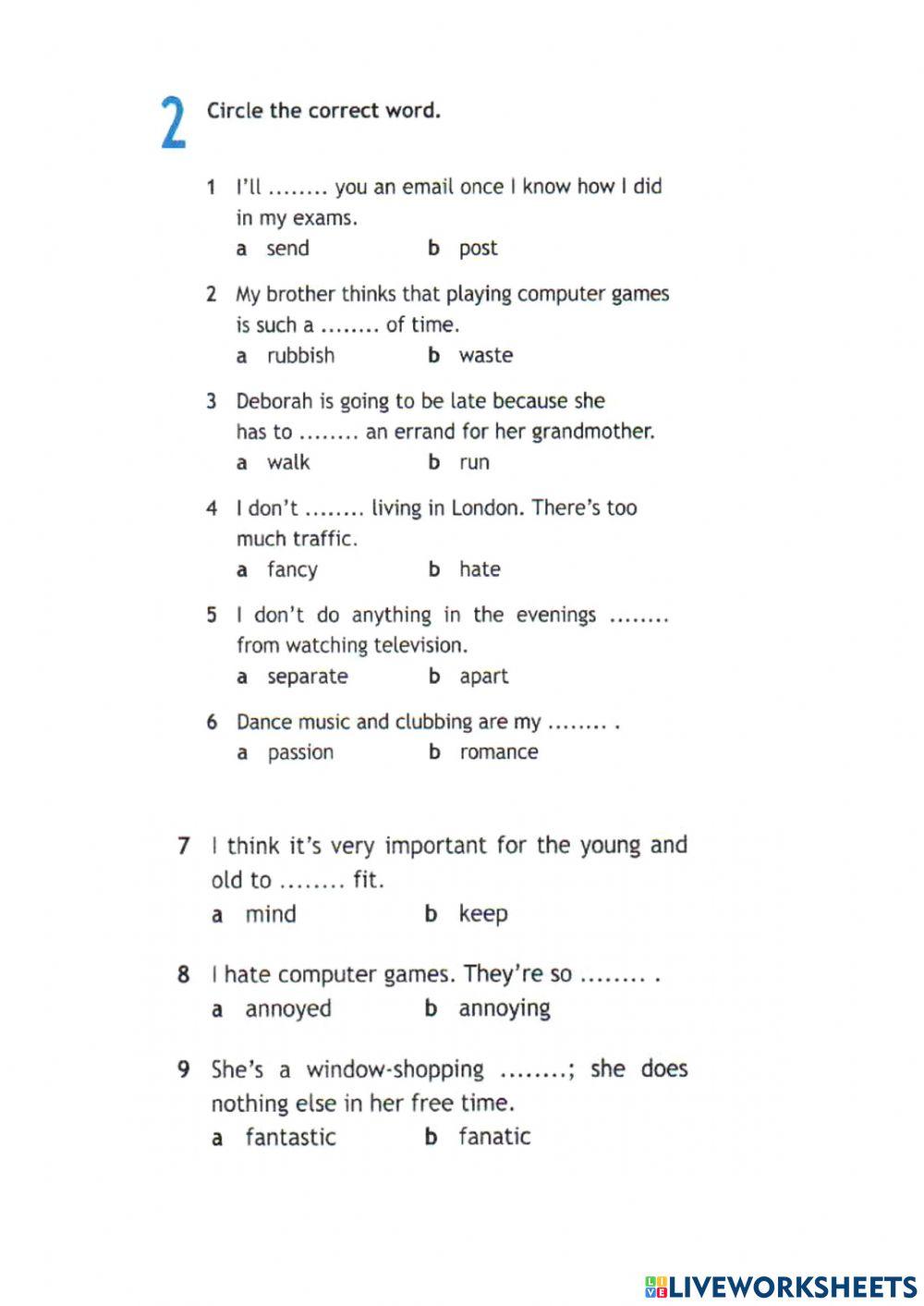 Free time online exercise for grade 10 | Live Worksheets