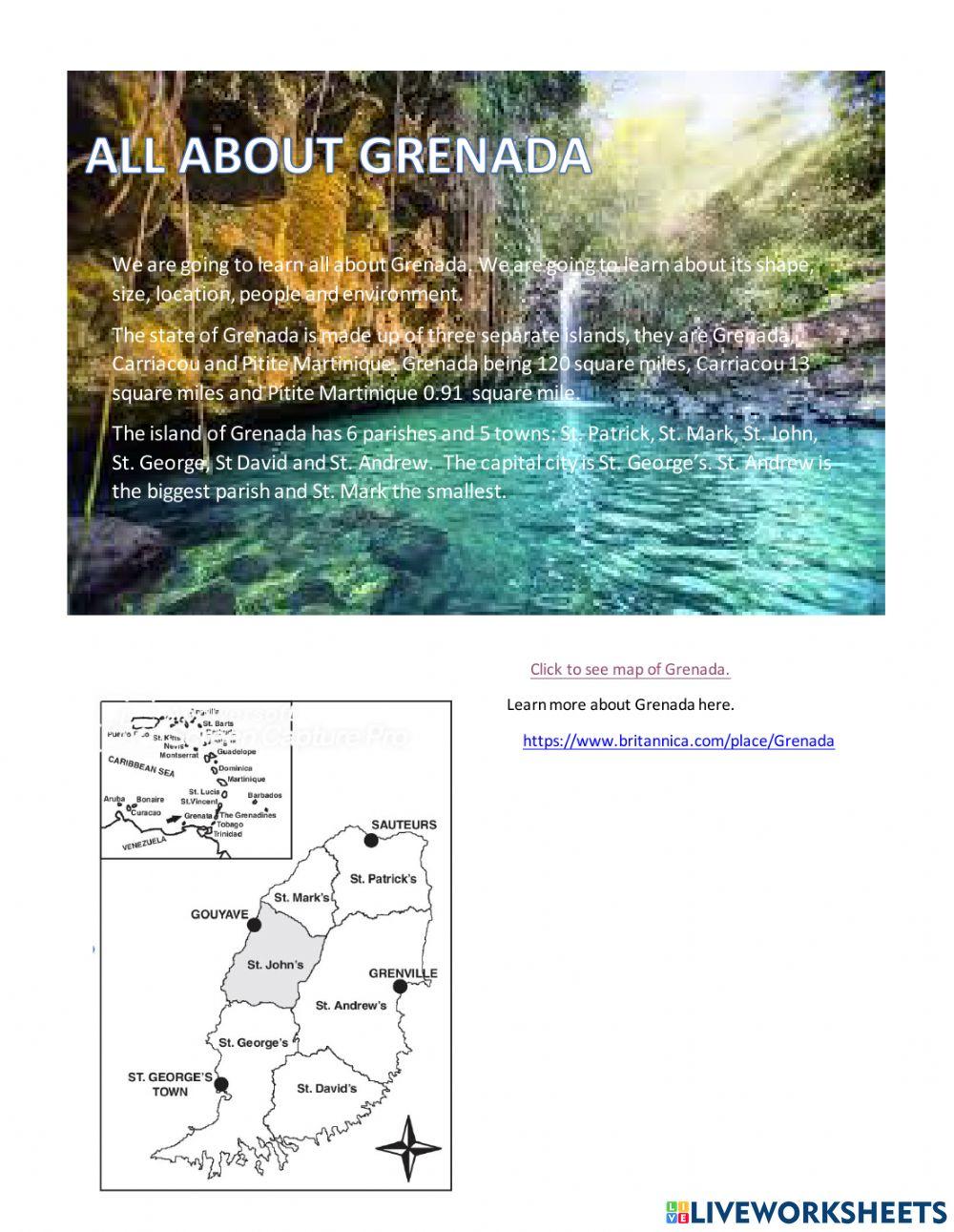 Grenada worksheet | Live Worksheets