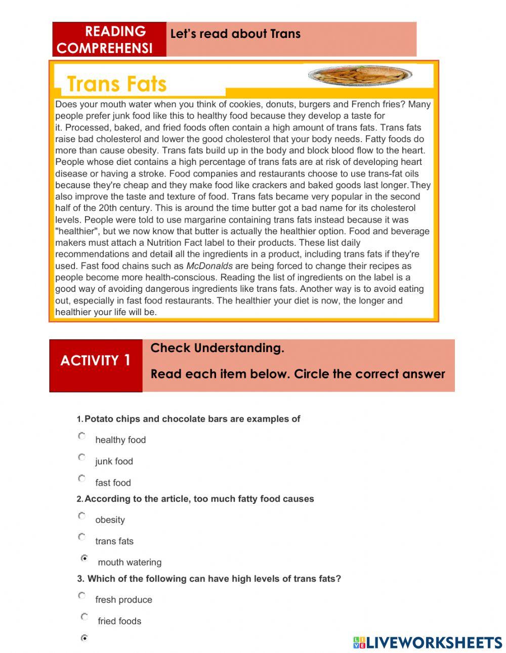 Healthy habits 3864249 | gisepa05 | Live Worksheets