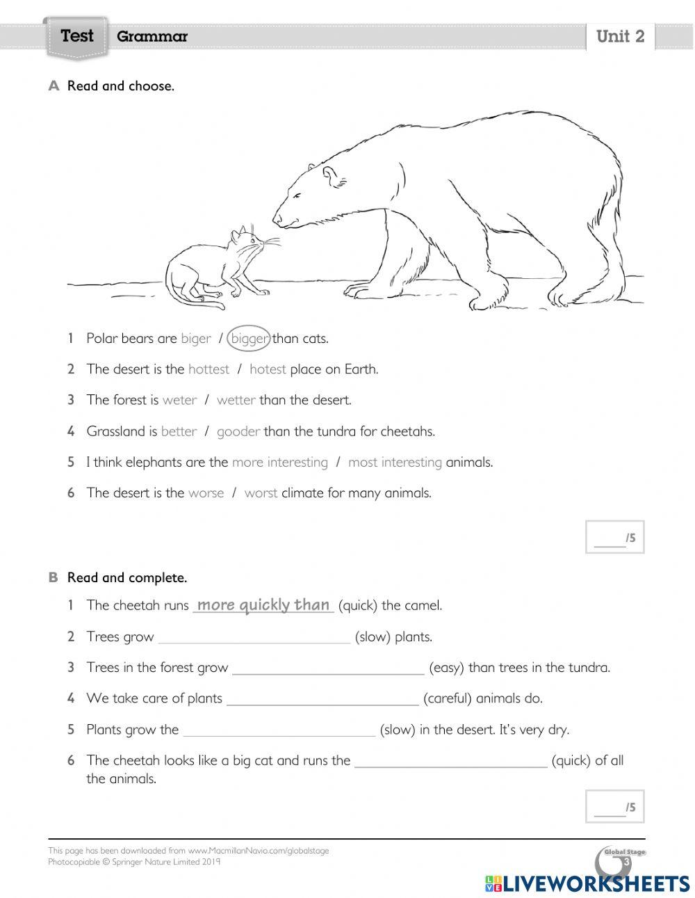 Unit 2 test (Gl… | Free Interactive Worksheets | 3372053