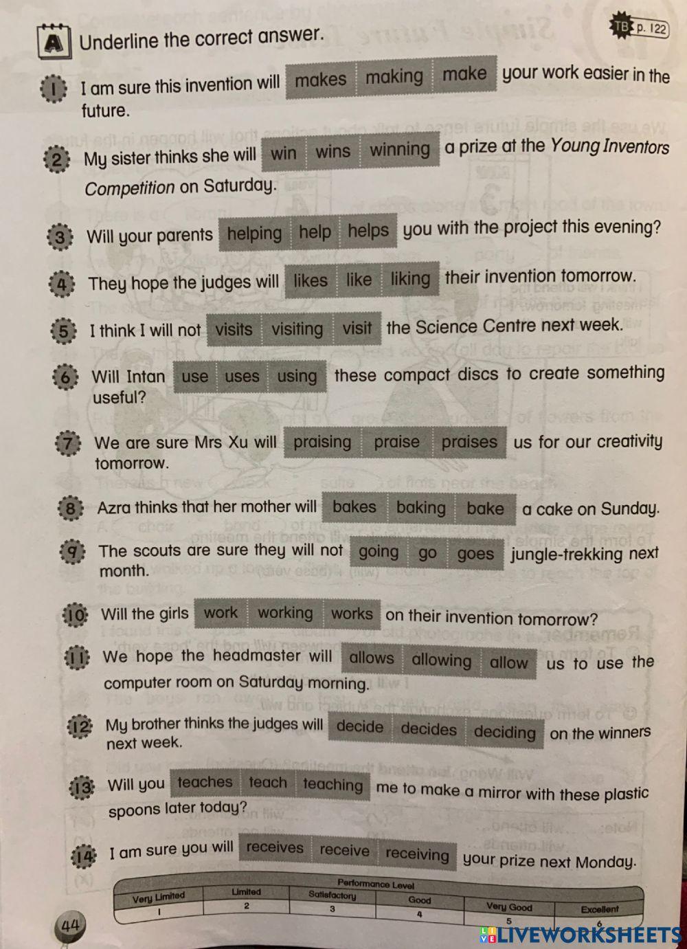 simple future t… | Free Interactive Worksheets | 3371976