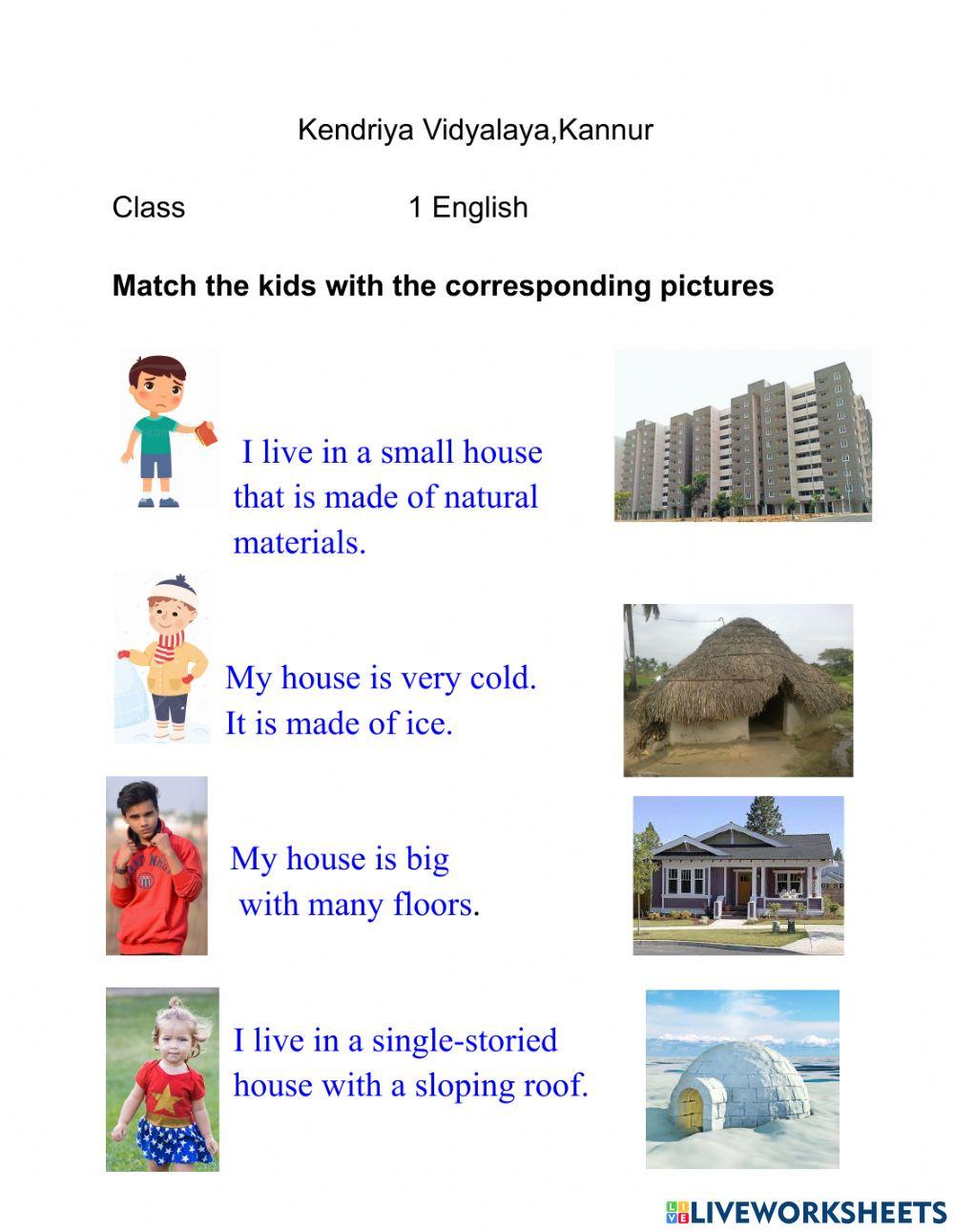 Types of houses free worksheet | Live Worksheets