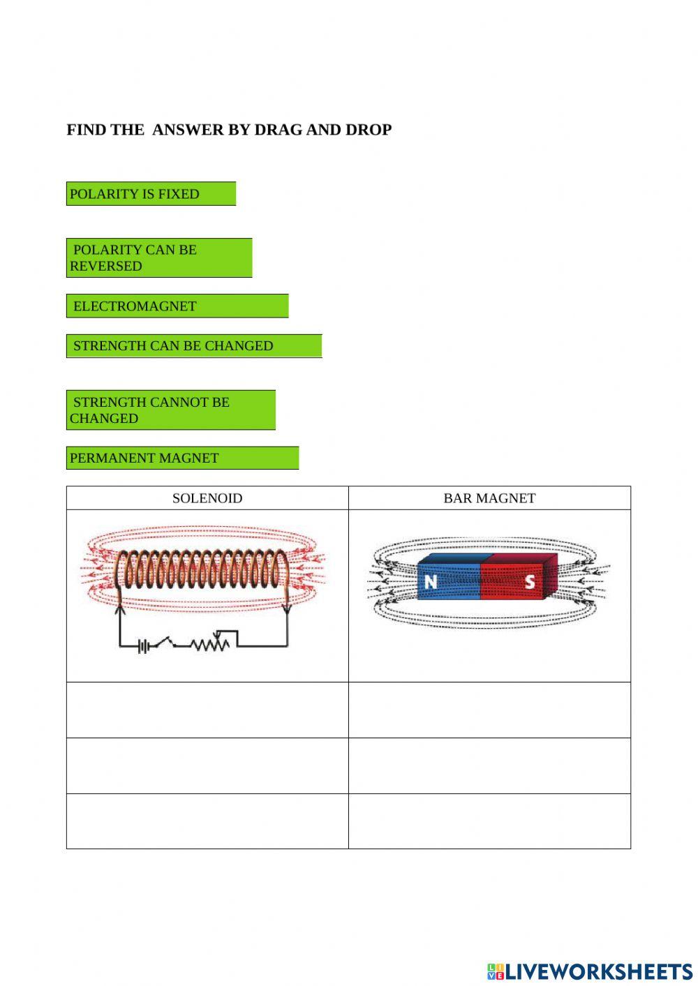 Magnetism | Free Interactive Worksheets | 1365769