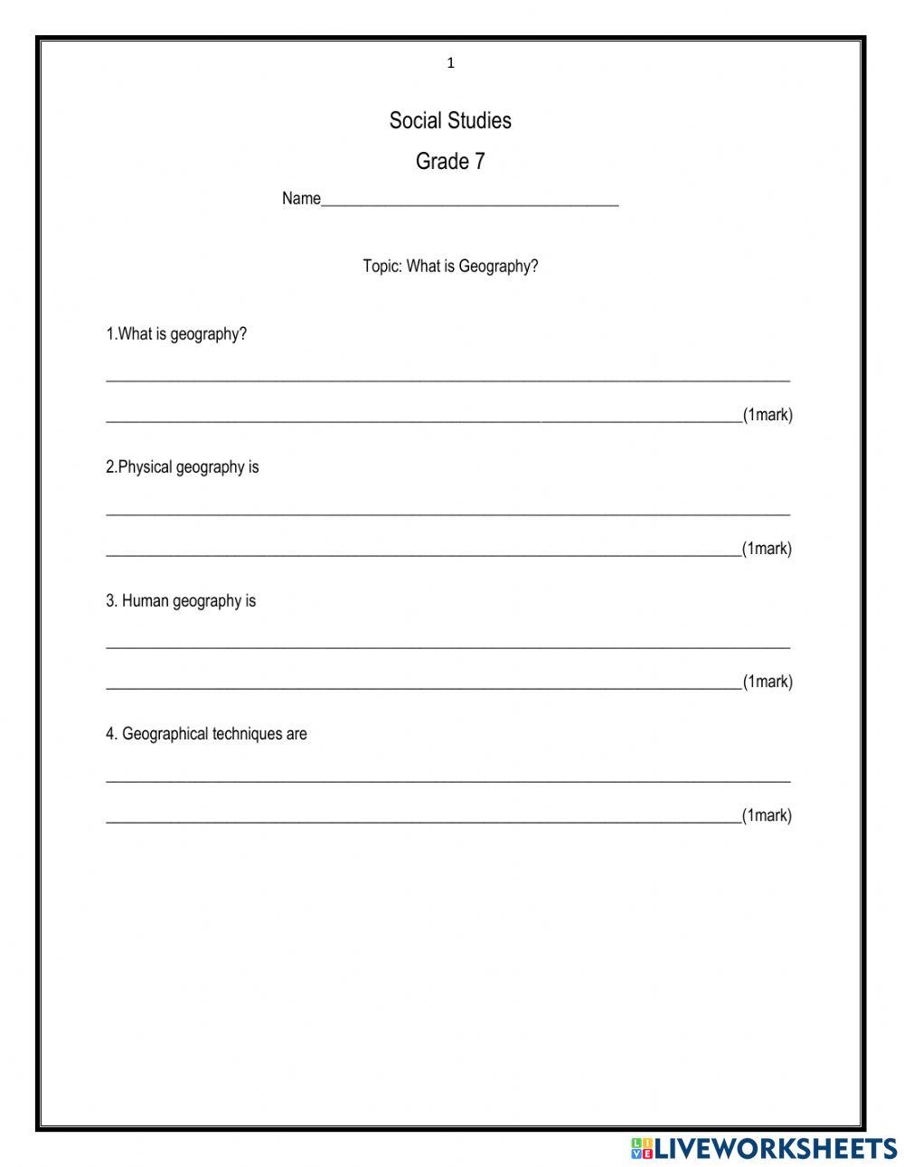 What is geography? online exercise for | Live Worksheets