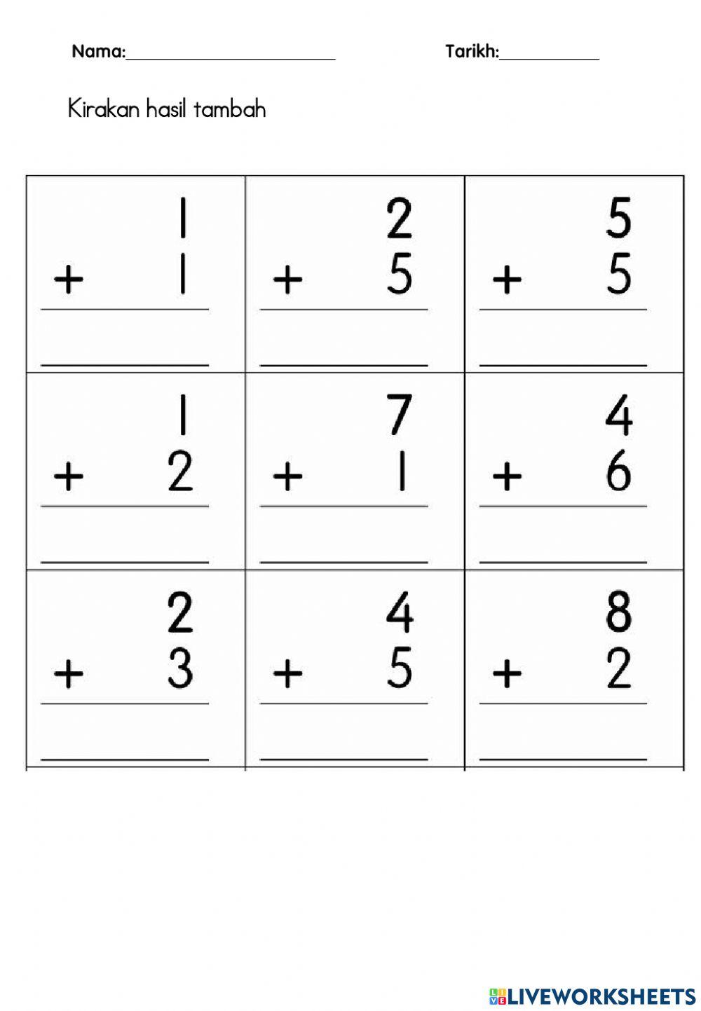 1366738 | Mengira hasil tambah | Najibah88