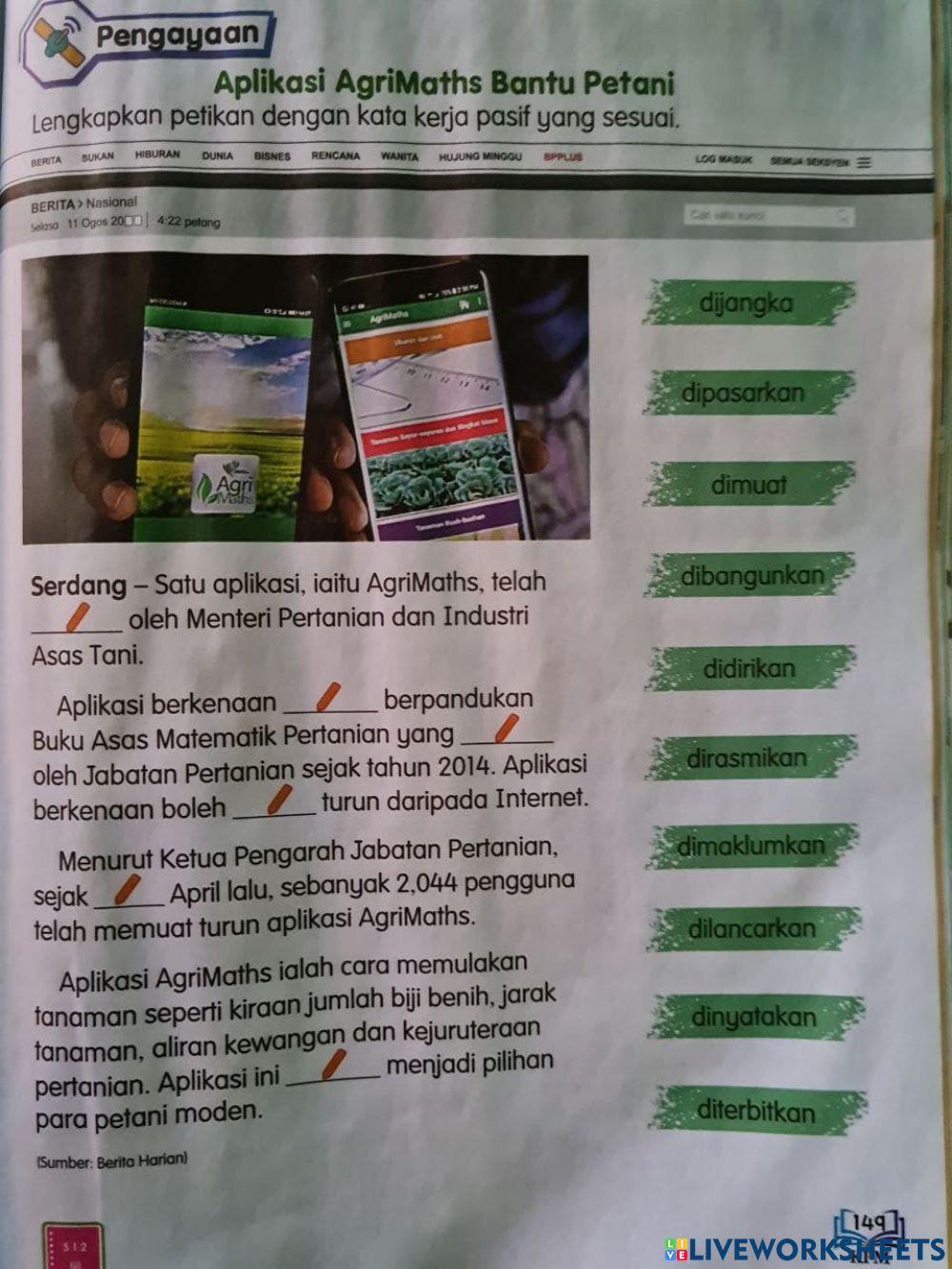 Aplikasi AgriMaths bantu Petani | Live Worksheets