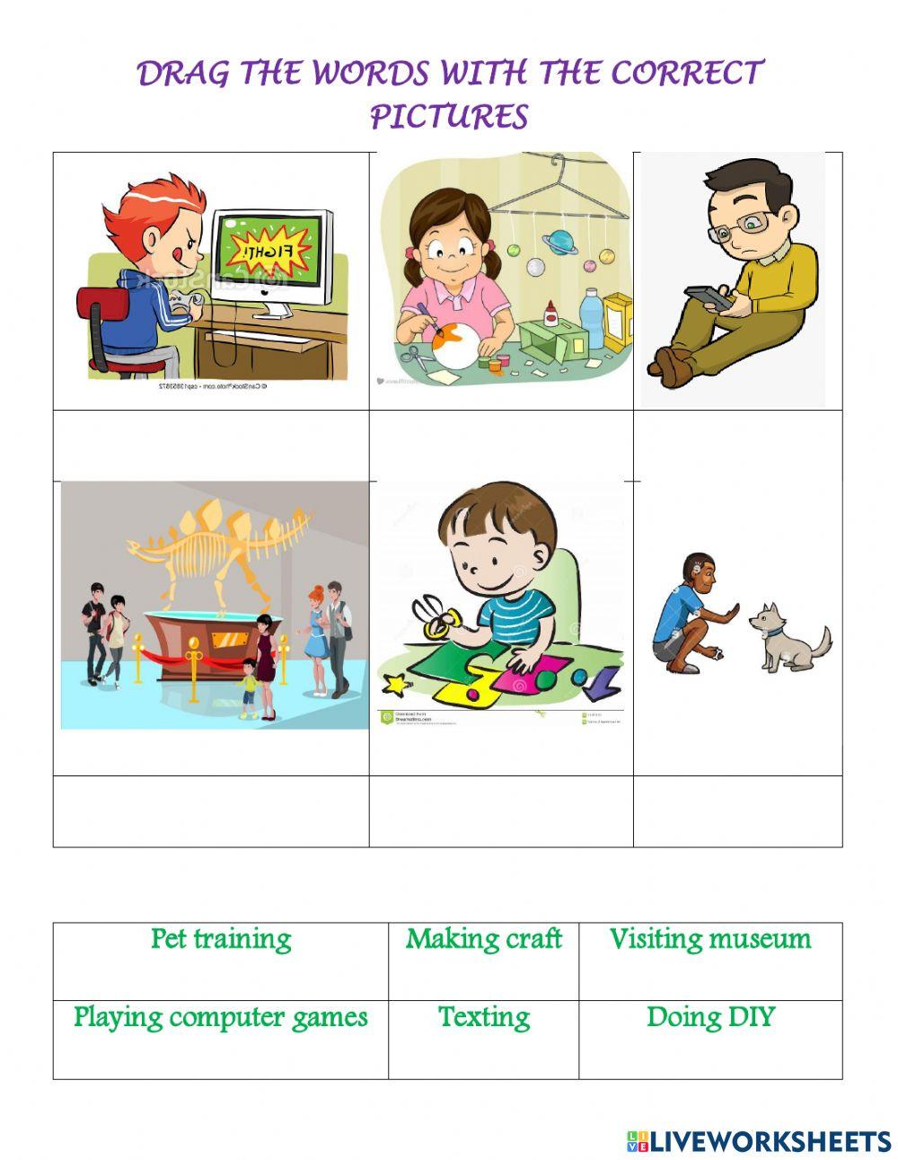 Leisure activities 2 interactive worksheet | Live Worksheets