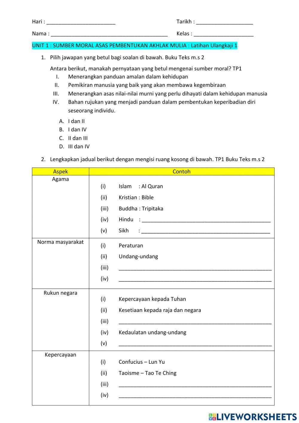 LATIHAN ULANGKA… | Free Interactive Worksheets | 3866740