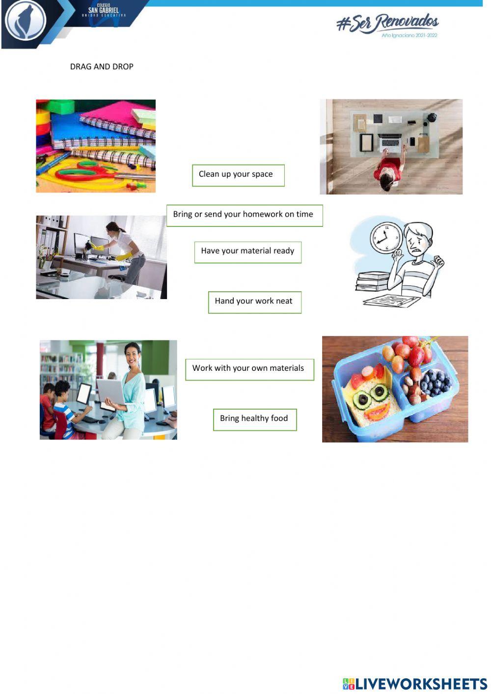 Commitments worksheet | Live Worksheets