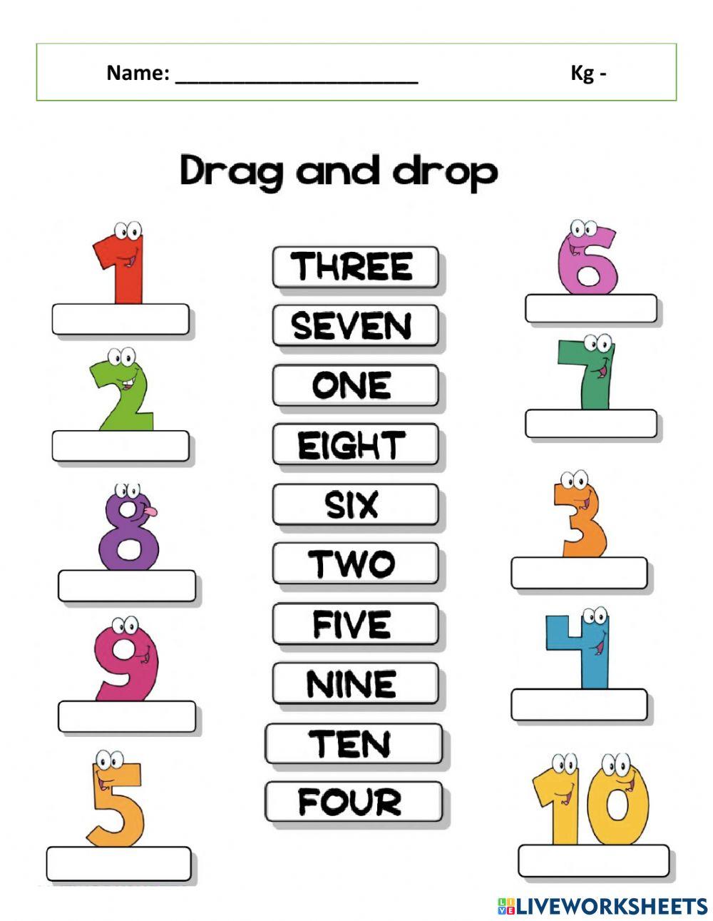 Numbers and words exercise | Live Worksheets