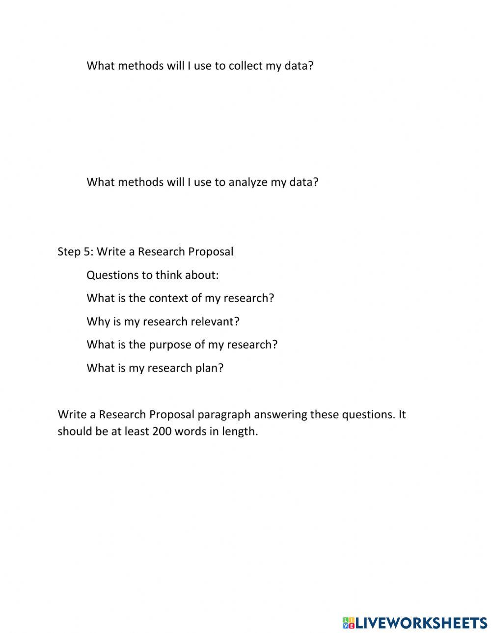 Choosing a Rese… | Free Interactive Worksheets | 1368157