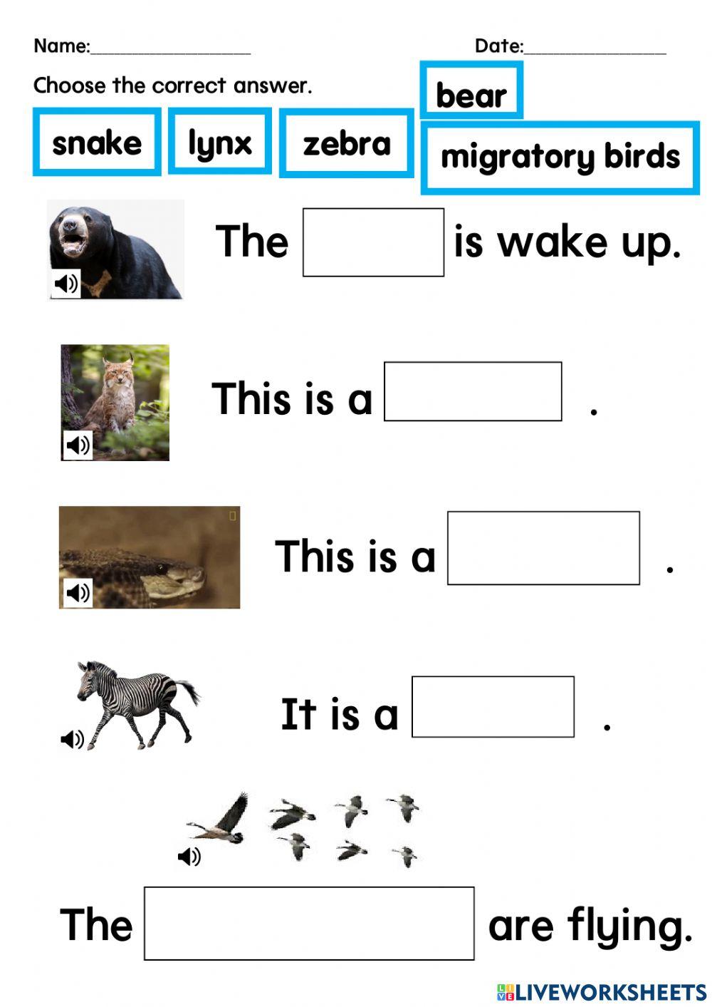 1368387 | Wild Animals 02 | hongyin | LiveWorksheets