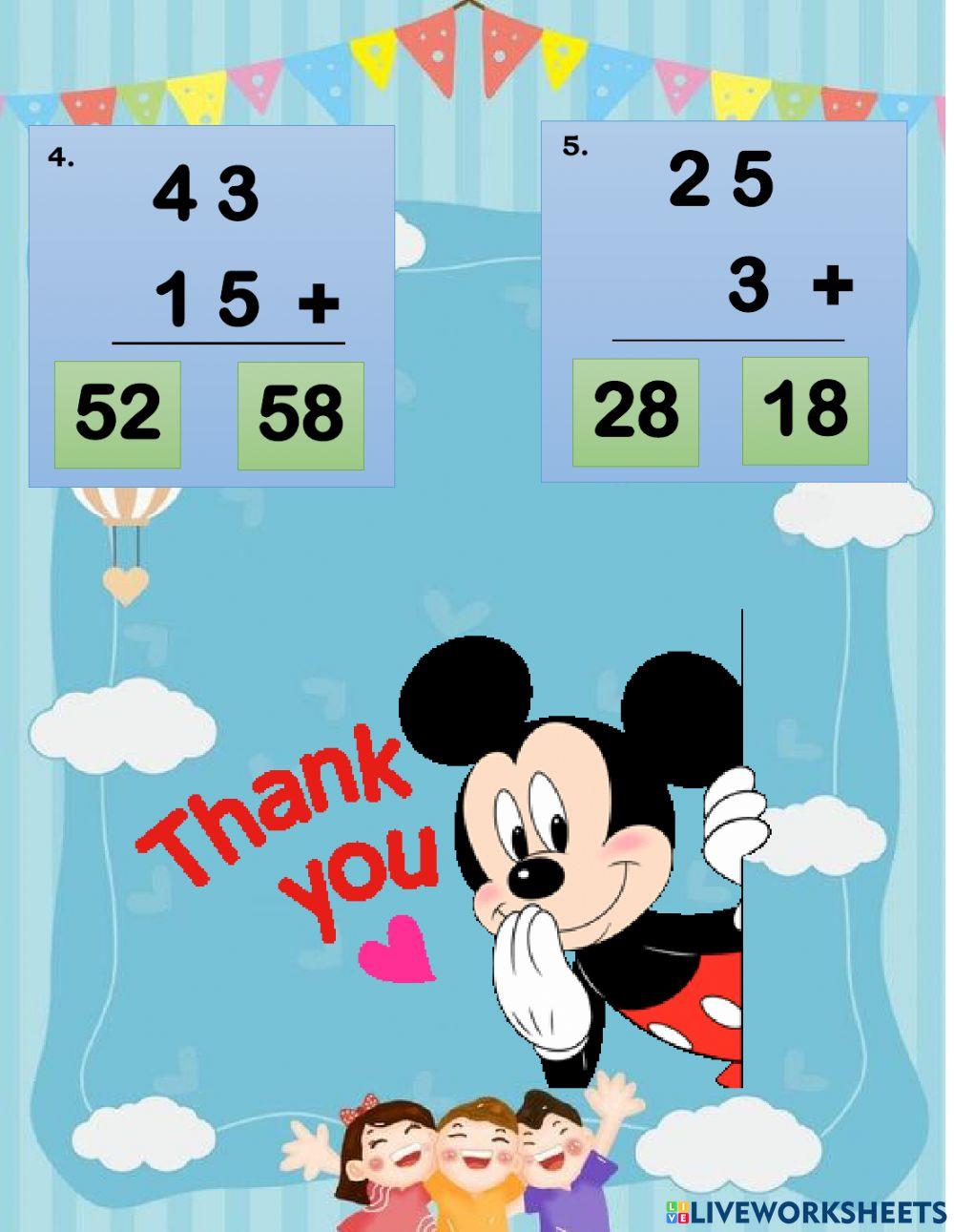 Addition online exercise for kg. 3 | Live Worksheets