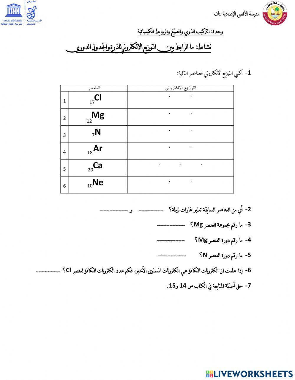 Atoms worksheet for 8 | Live Worksheets