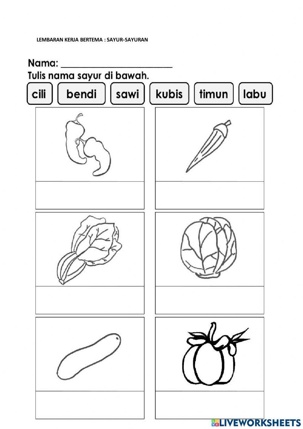 Sayur interactive exercise | Live Worksheets