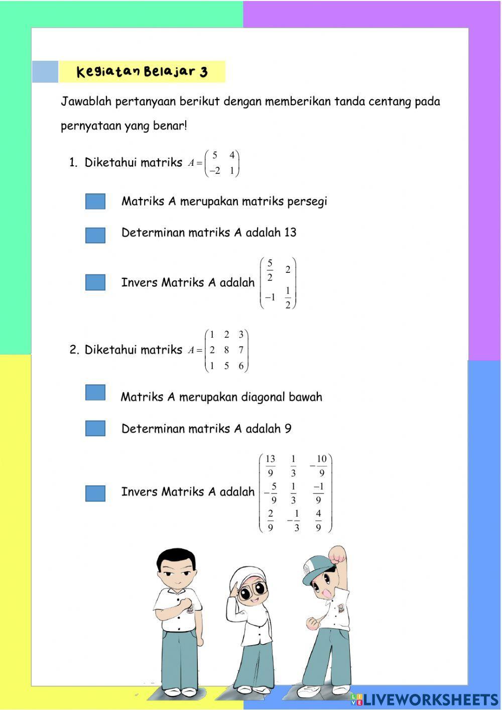 1369113 | LKPD Matriks | Ristanti | LiveWorksheets