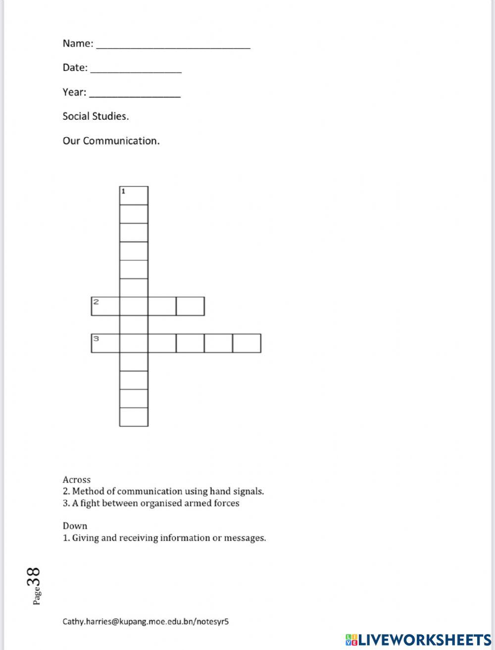 Past communicat… | Free Interactive Worksheets | 1369327