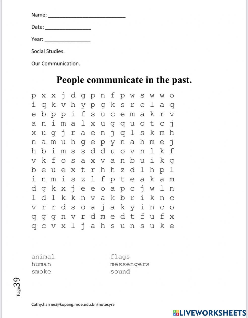 Past communicat… | Free Interactive Worksheets | 1369327